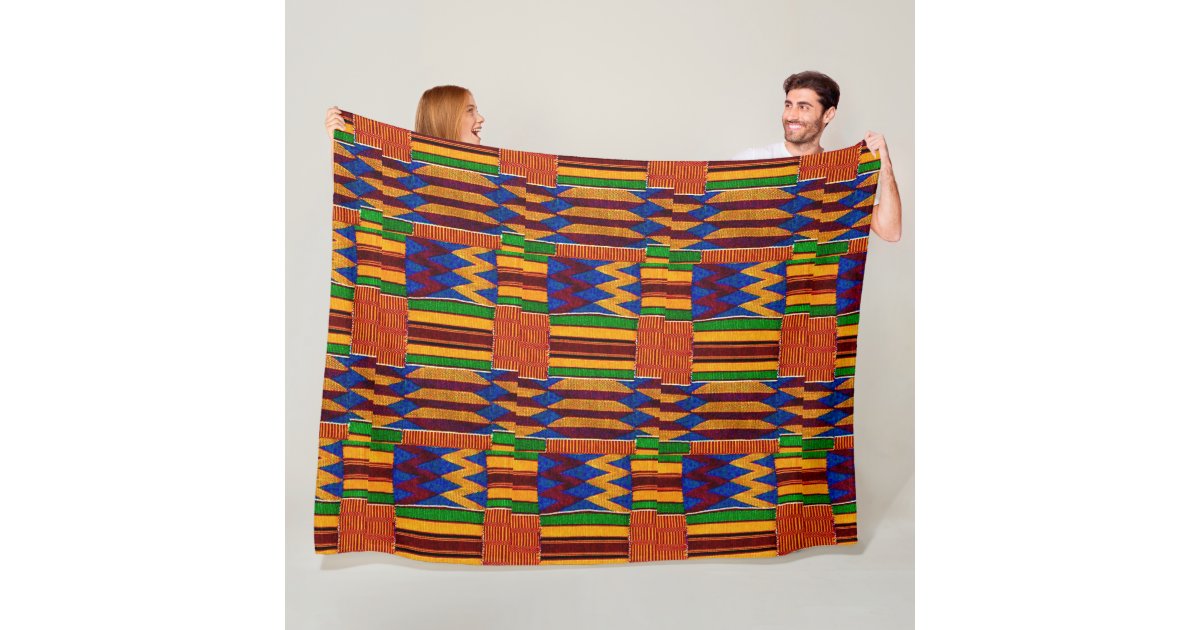 African Kenta Cloth Print Fleece Blanket | Zazzle