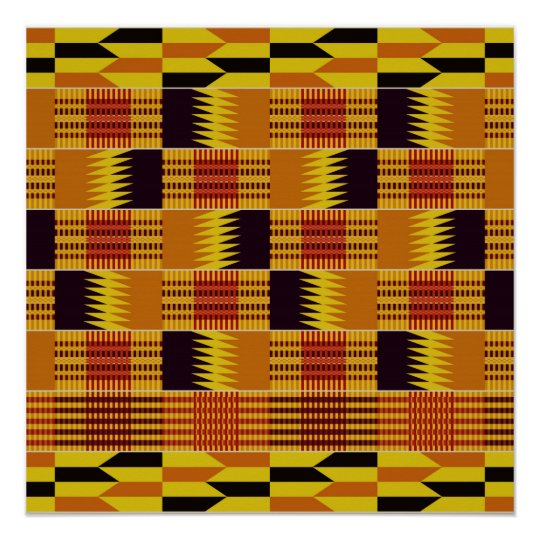 African Kente Ceremonial Pattern Poster | Zazzle.com