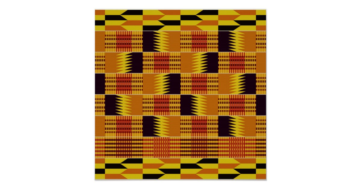 African Kente Ceremonial Pattern Poster | Zazzle