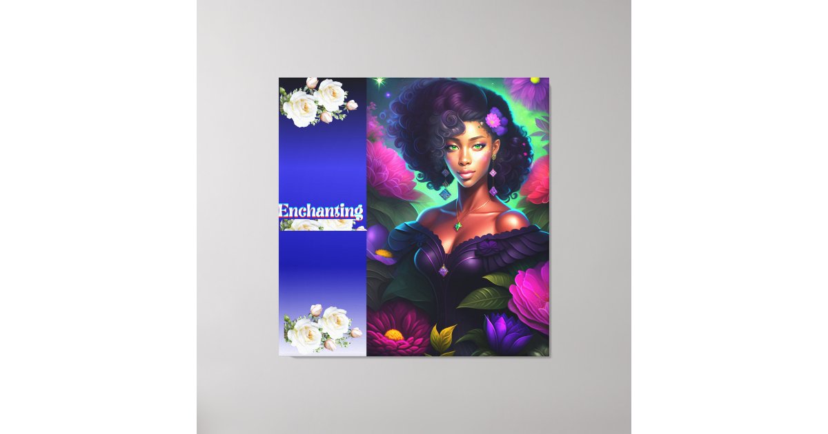 African Lady Portrait Wall Artwork Canvas Print | Zazzle