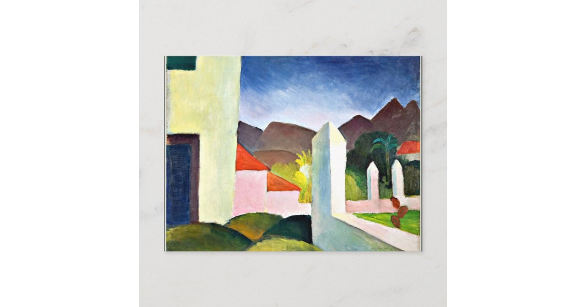 African Landscape, abstract art by August Macke Postcard | Zazzle