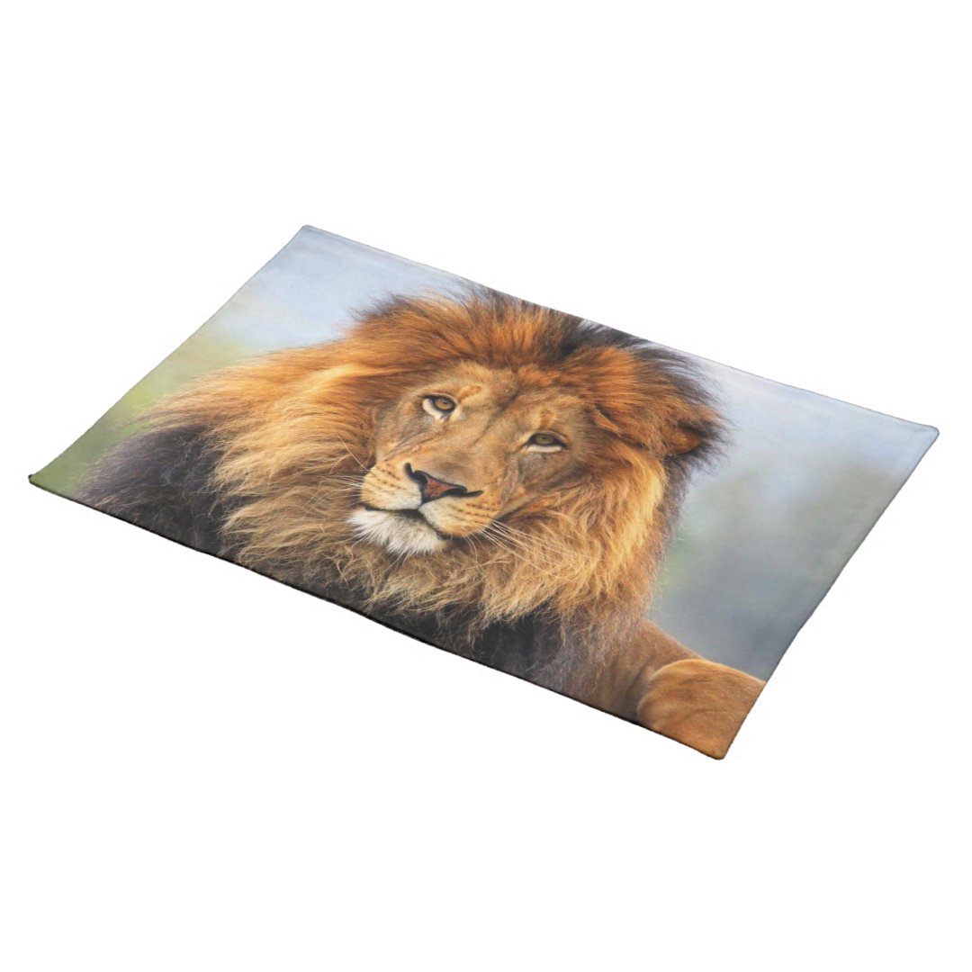African Lion 1 Cloth Placemat | Zazzle