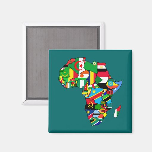 African Map of Africa flags within country maps Magnet | Zazzle