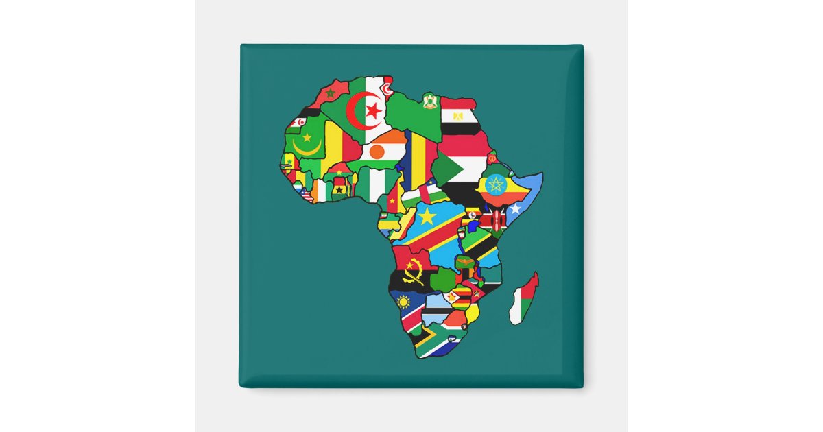 African Map of Africa flags within country maps Magnet | Zazzle