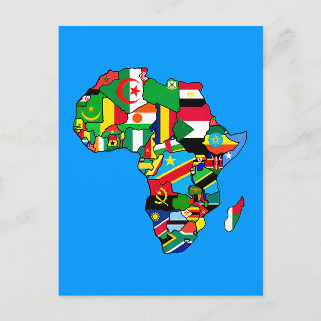 African Map of Africa flags within country maps Postcard | Zazzle