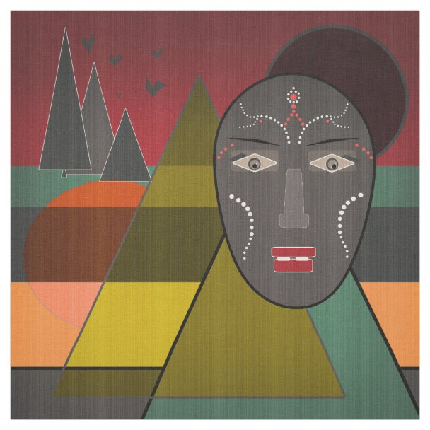 African Masks Fabric | Zazzle