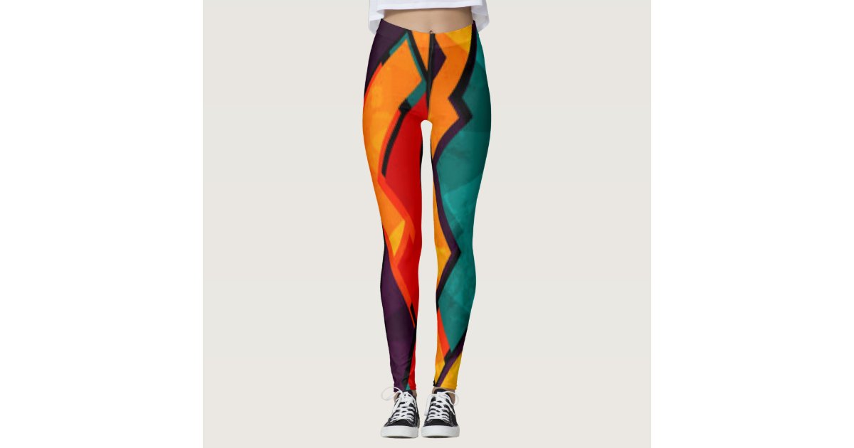 African Multi Colored Pattern Print Design Leggings | Zazzle