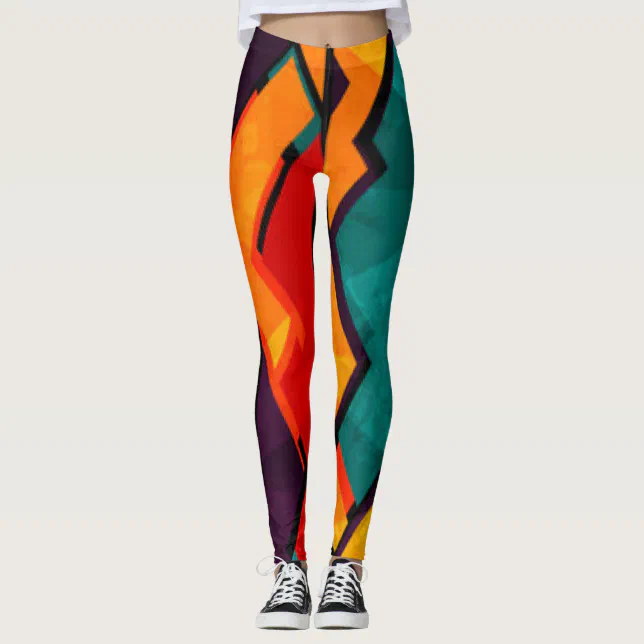 African Multi Colored Pattern Print Design Leggings | Zazzle