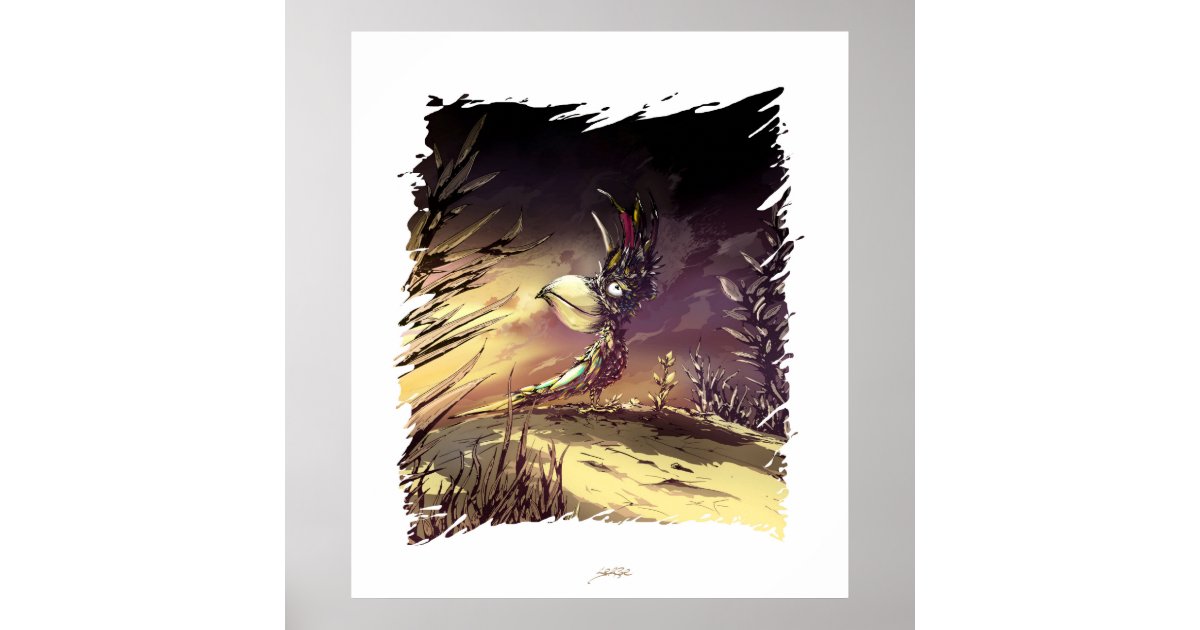 African parrot in the savannah poster | Zazzle