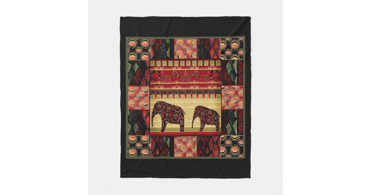 African patchwork fleece blanket | Zazzle