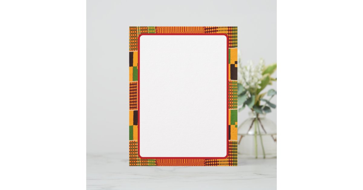 African Pattern Border Paper | Zazzle