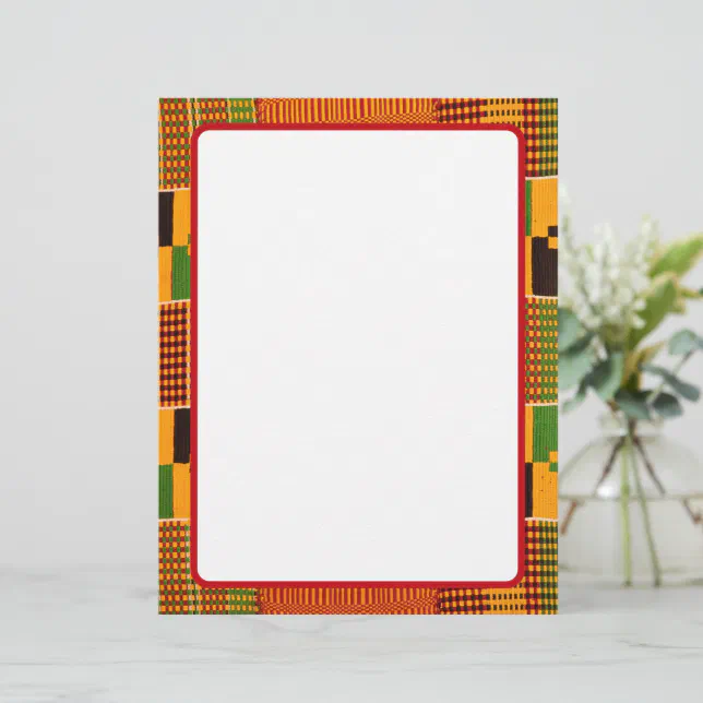African Pattern Border Paper | Zazzle