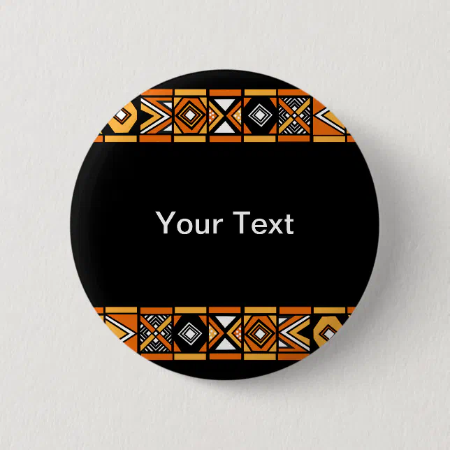 African pattern pinback button | Zazzle