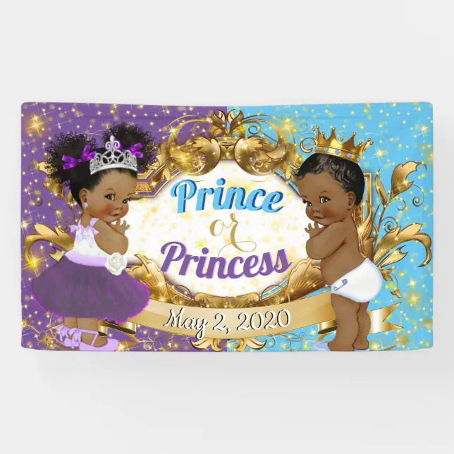 African Prince or Princess Purple & Blue Elegant Banner | Zazzle
