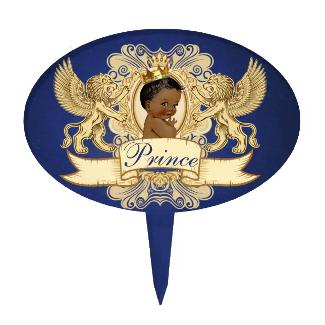 African Prince Royal Baby Shower Oval Cake Topper | Zazzle