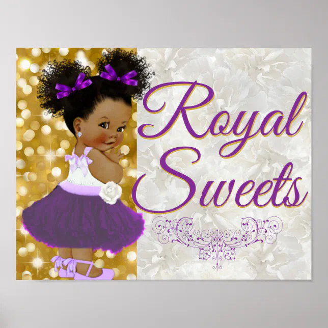African Princess Purple & Gold|Royal Sweets Event Poster | Zazzle
