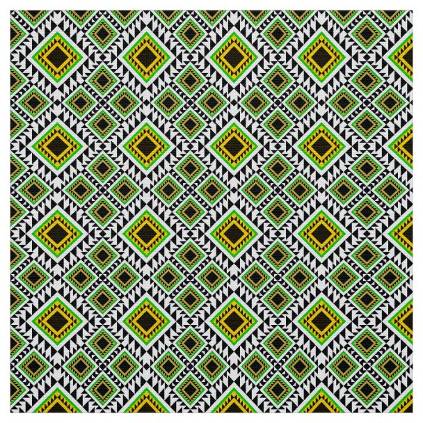 African Geometric Pattern Fabric | Zazzle