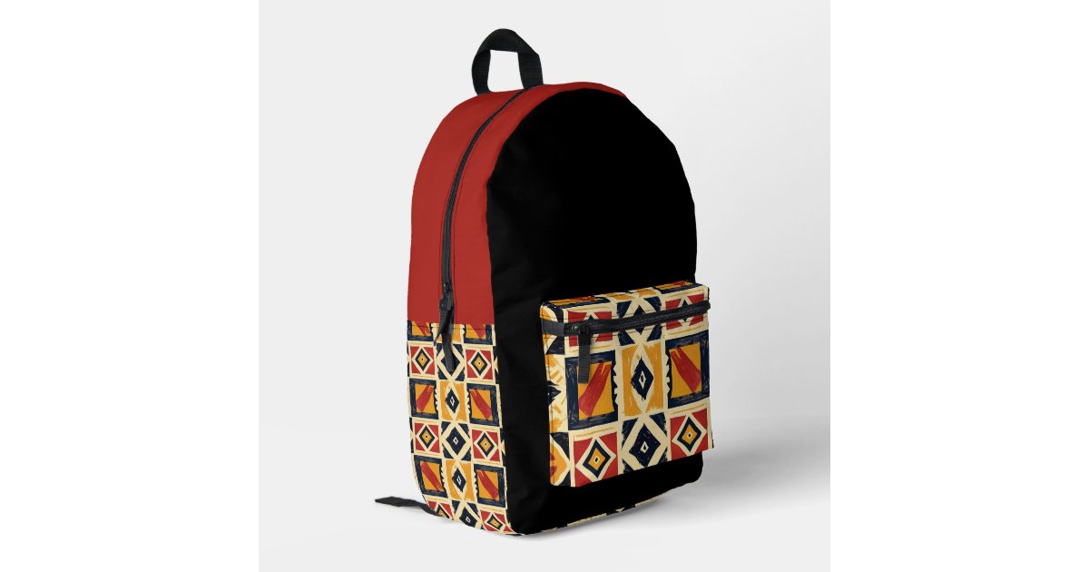 African Red, Black and Gold Printed Backpack | Zazzle