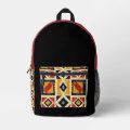 African Red, Black and Gold Printed Backpack | Zazzle