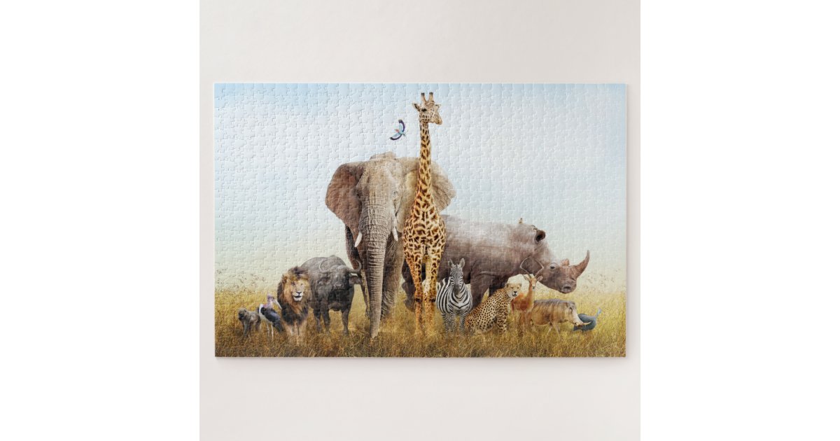 African Safari Animal Fantasy Land Jigsaw Puzzle | Zazzle