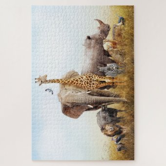 African Safari Animal Fantasy Land Jigsaw Puzzle | Zazzle