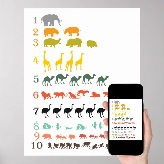 African Safari Counting Poster | Zazzle
