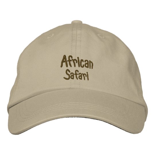African Safari Khaki Embroidered Baseball Cap | Zazzle.com