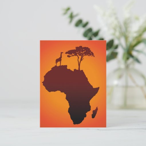 African Safari Map - Postcard | Zazzle