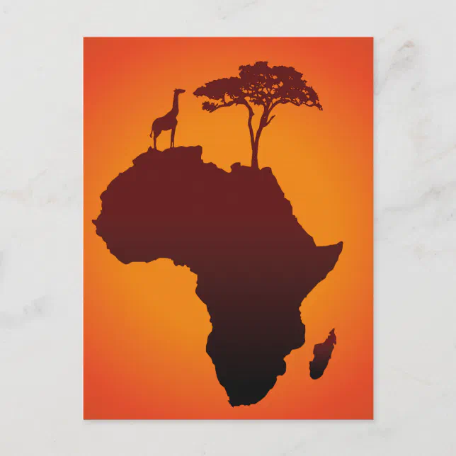 African Safari Map - Postcard | Zazzle