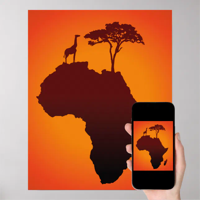 African Safari Map - Poster Print | Zazzle