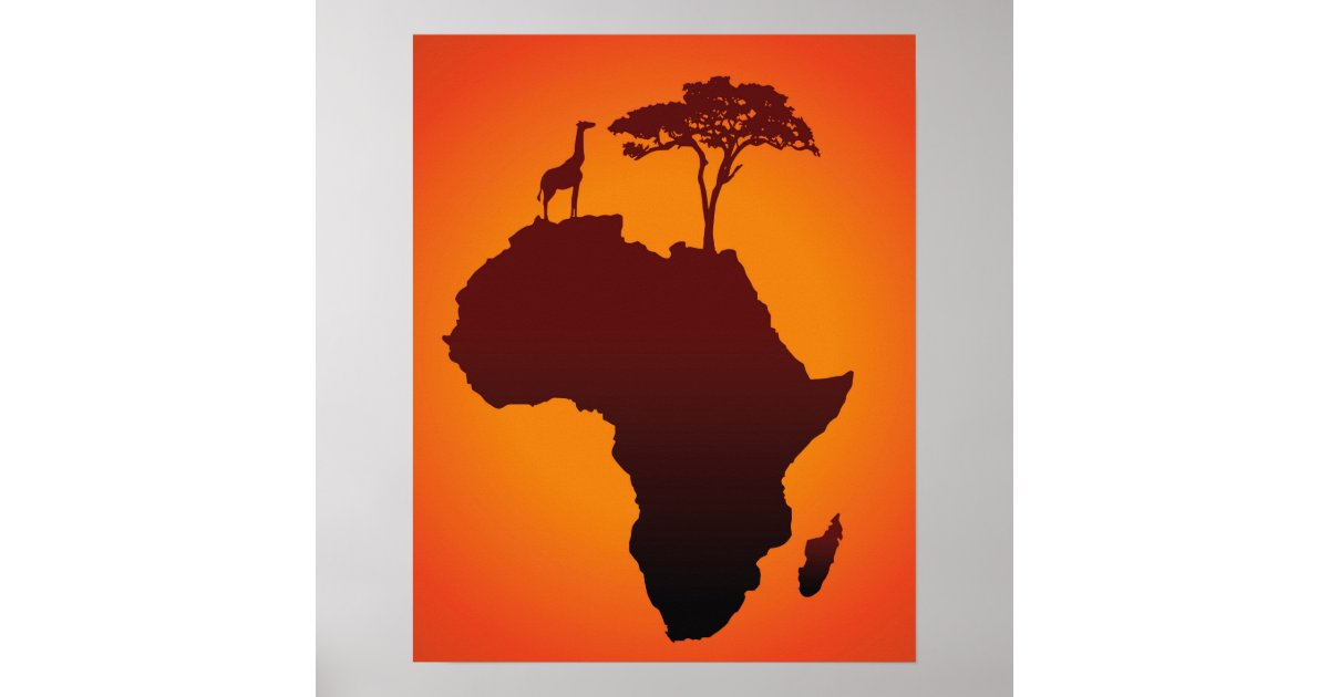 African Safari Map - Poster Print | Zazzle