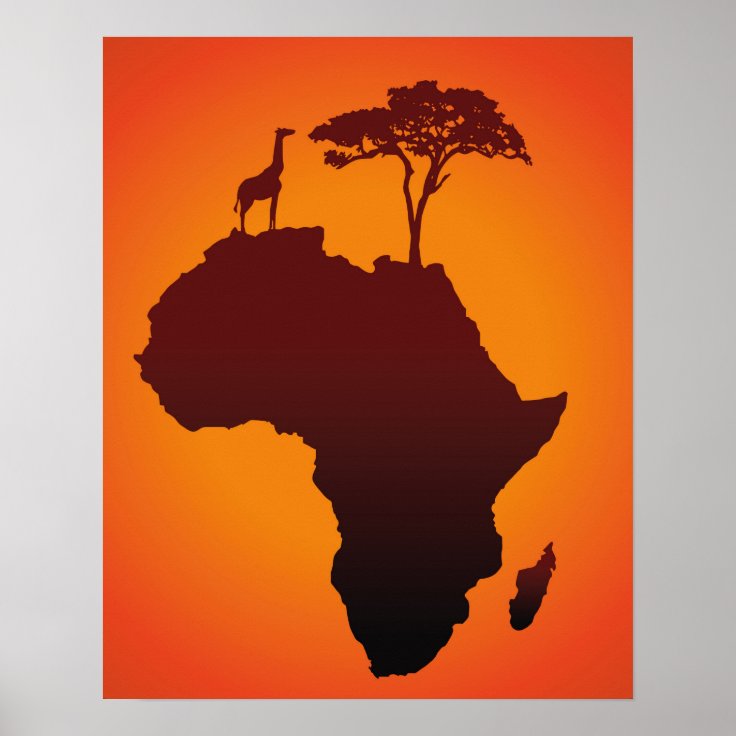 African Safari Map - Poster Print | Zazzle