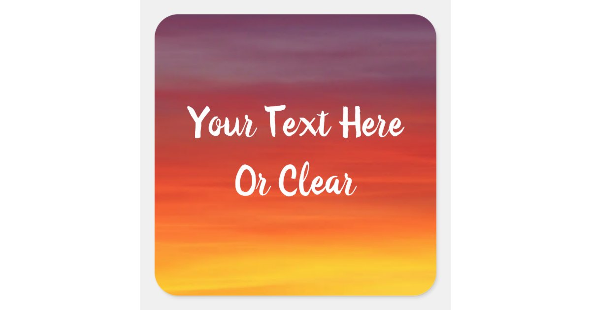 African Safari Sunset Design Square Sticker | Zazzle