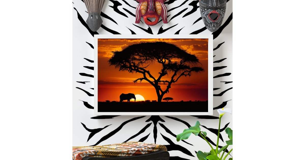 African Safari Sunset Photo Print | Zazzle