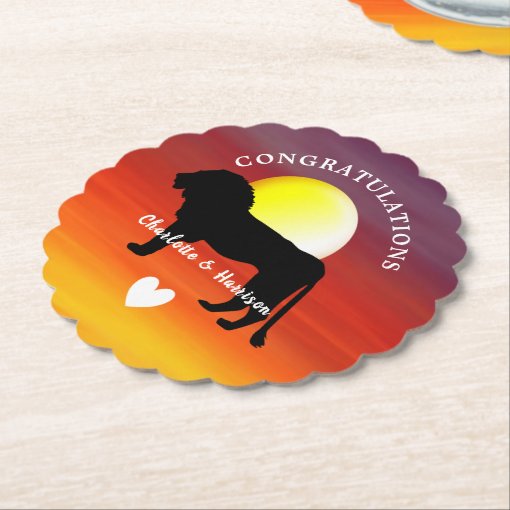 African Safari Wedding Theme Congratulations Paper Coaster | Zazzle