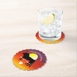 African Safari Wedding Theme Congratulations Paper Coaster | Zazzle