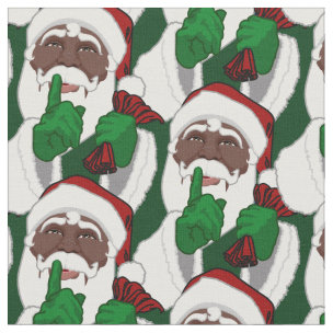 African Santa Fabric Black Santa Christmas Fabrics | Zazzle.com