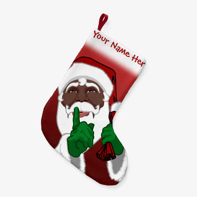 African Santa Stocking Custom Christmas Stockings | Zazzle