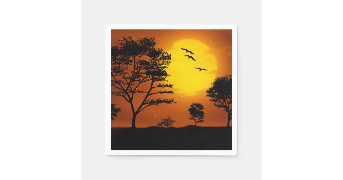 African Sunset Paper Napkins | Zazzle