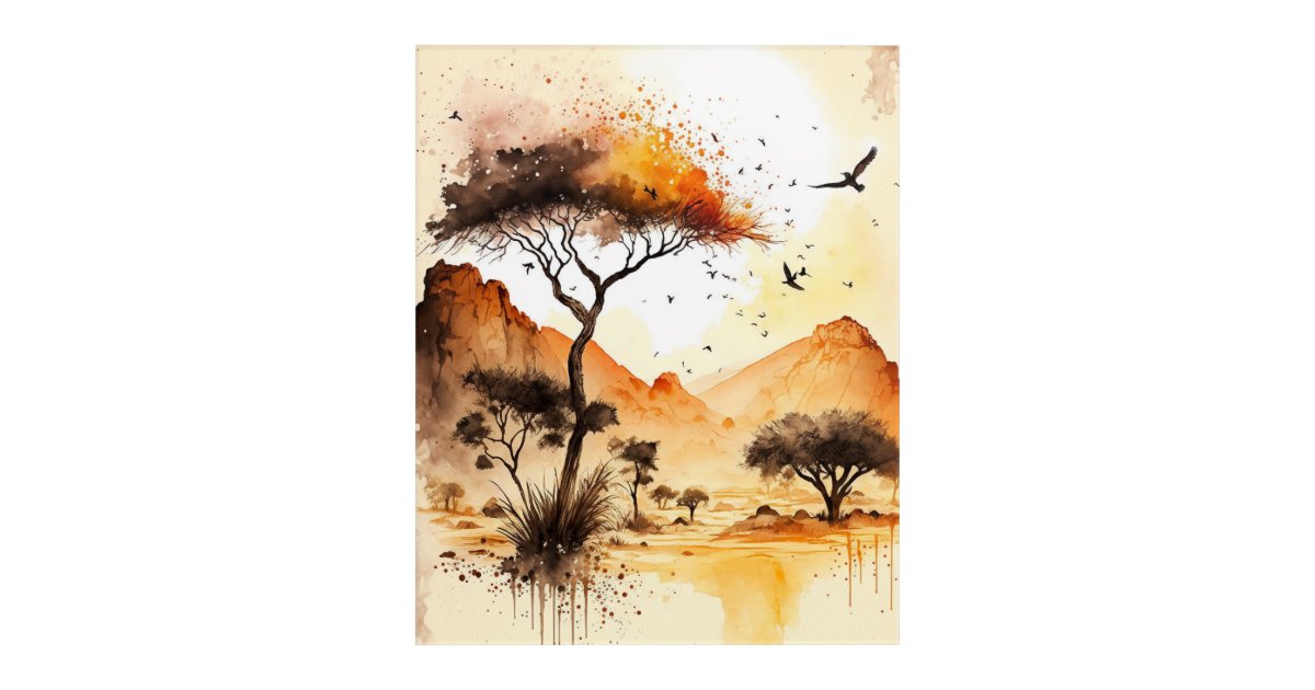 African Sunset Safari Wall Art | Zazzle
