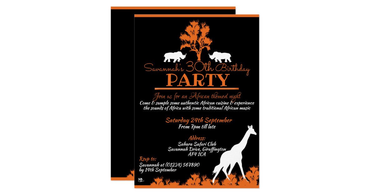 African Theme Night Invitations | Zazzle.com