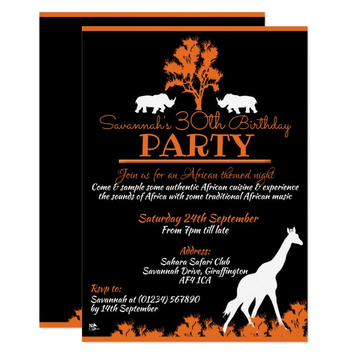 African Theme Night Invitations | Zazzle.com
