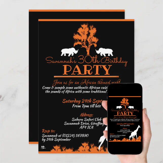 African Theme Night Invitations | Zazzle