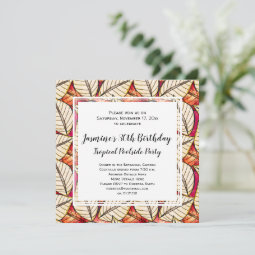 African Theme Tropical Pool or Beach Party Invitation | Zazzle