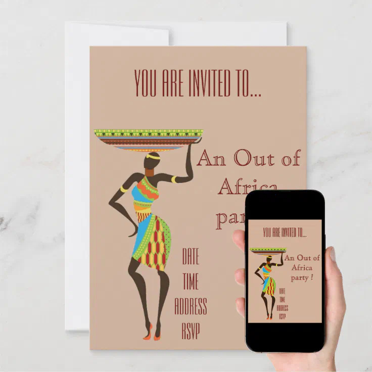 African themed Out of Africa party Invitation | Zazzle