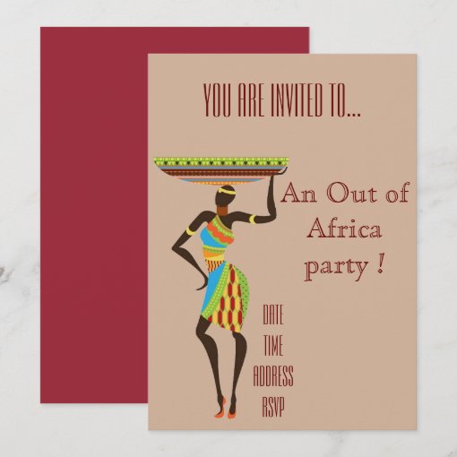 African themed Out of Africa party Invitation | Zazzle