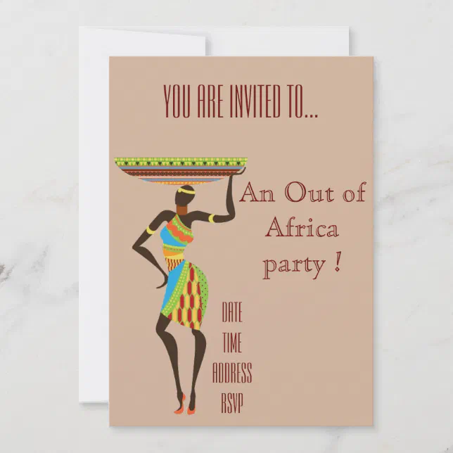 African themed Out of Africa party Invitation | Zazzle