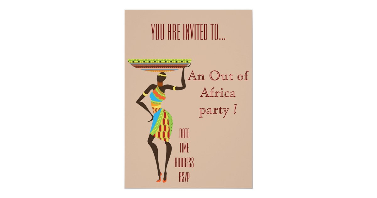 African themed Out of Africa party Invitation | Zazzle.com
