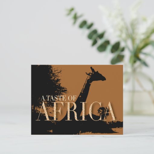 African Themed Party Invitation Postcard | Zazzle