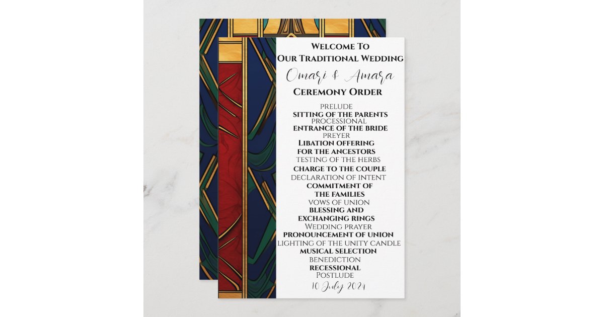 African Traditional Wedding Program | Zazzle